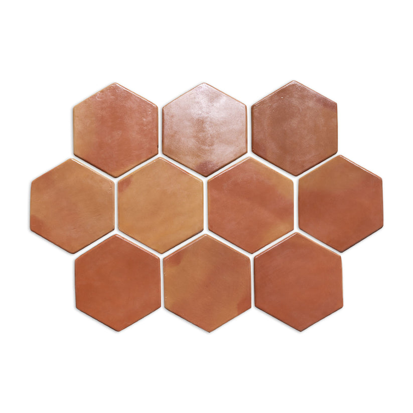 Supremo Smooth Gloss Hexagon Saltillo Tile 12" | Handmade & Pre-Sealed ...