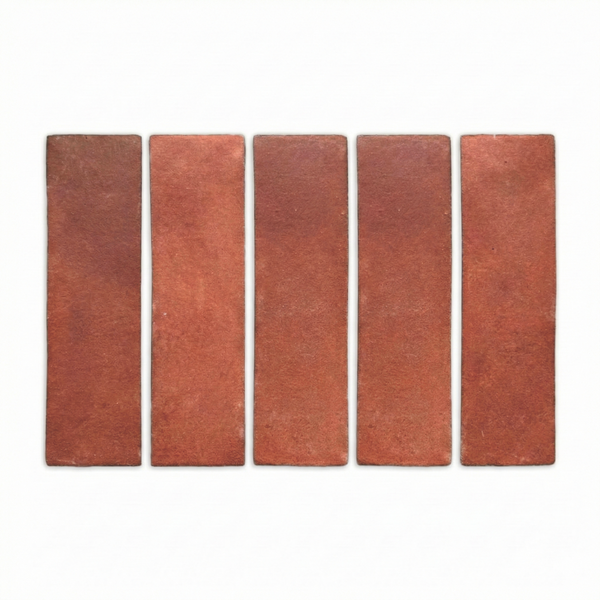Cotto Tierra 2x8 Tile – Handmade Deep Red Terracotta | Clay Imports