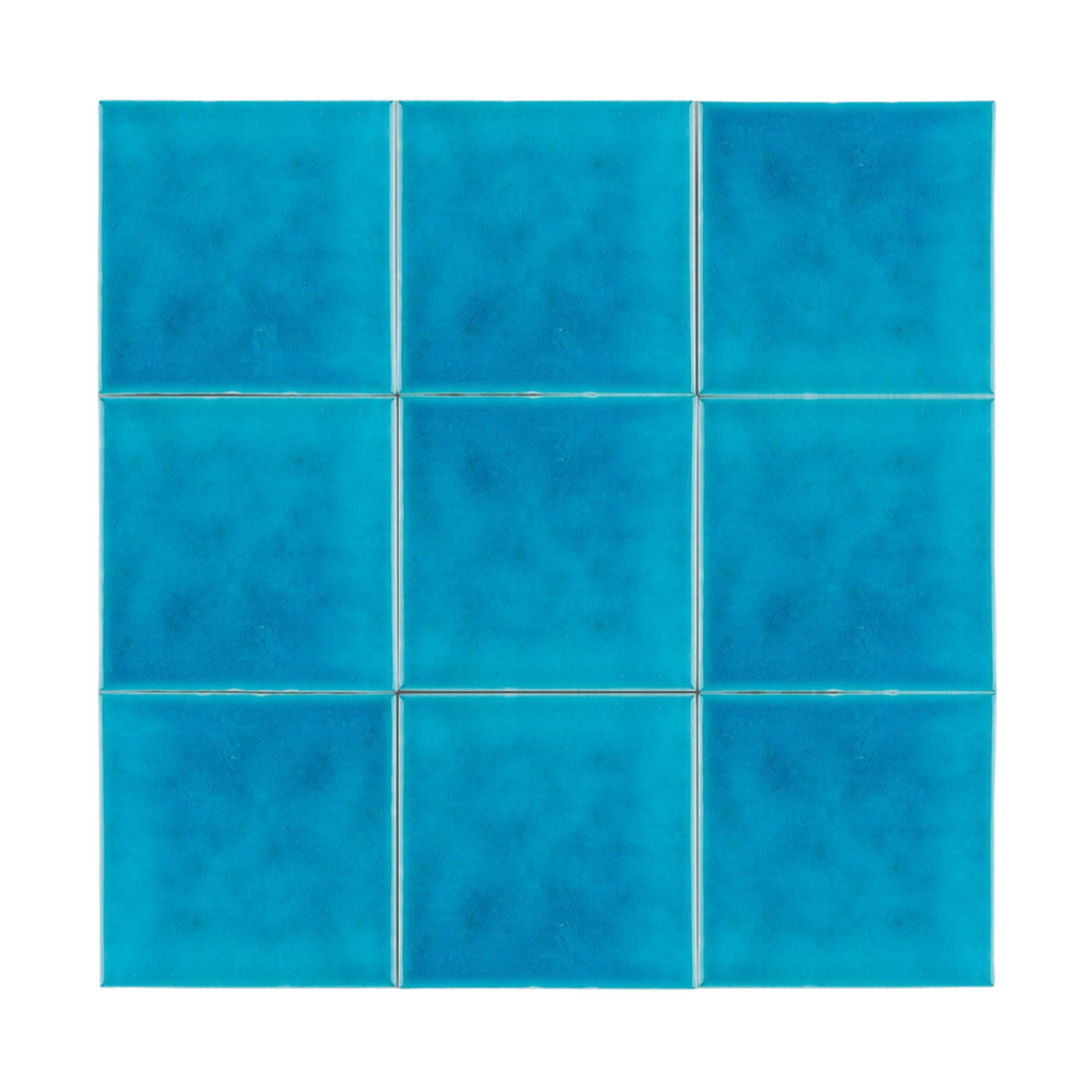 Square Turquoise Crackle 4"x4" l Square Tile l Clay Tile l Low ...