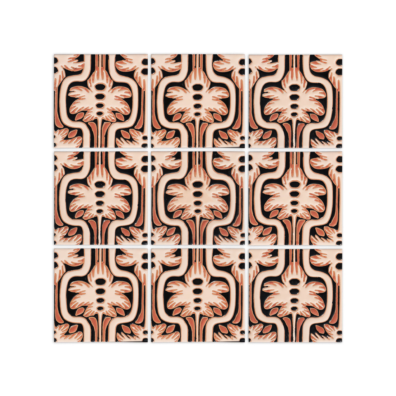 Relief Palmetto Shoreline Tile 6" x 6" - Clay Imports