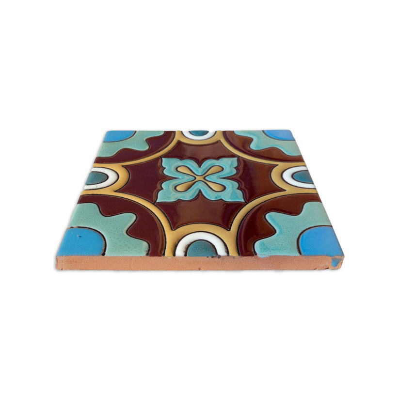 Relief Iris Tile 6" x 6" - Clay Imports - Shop Online