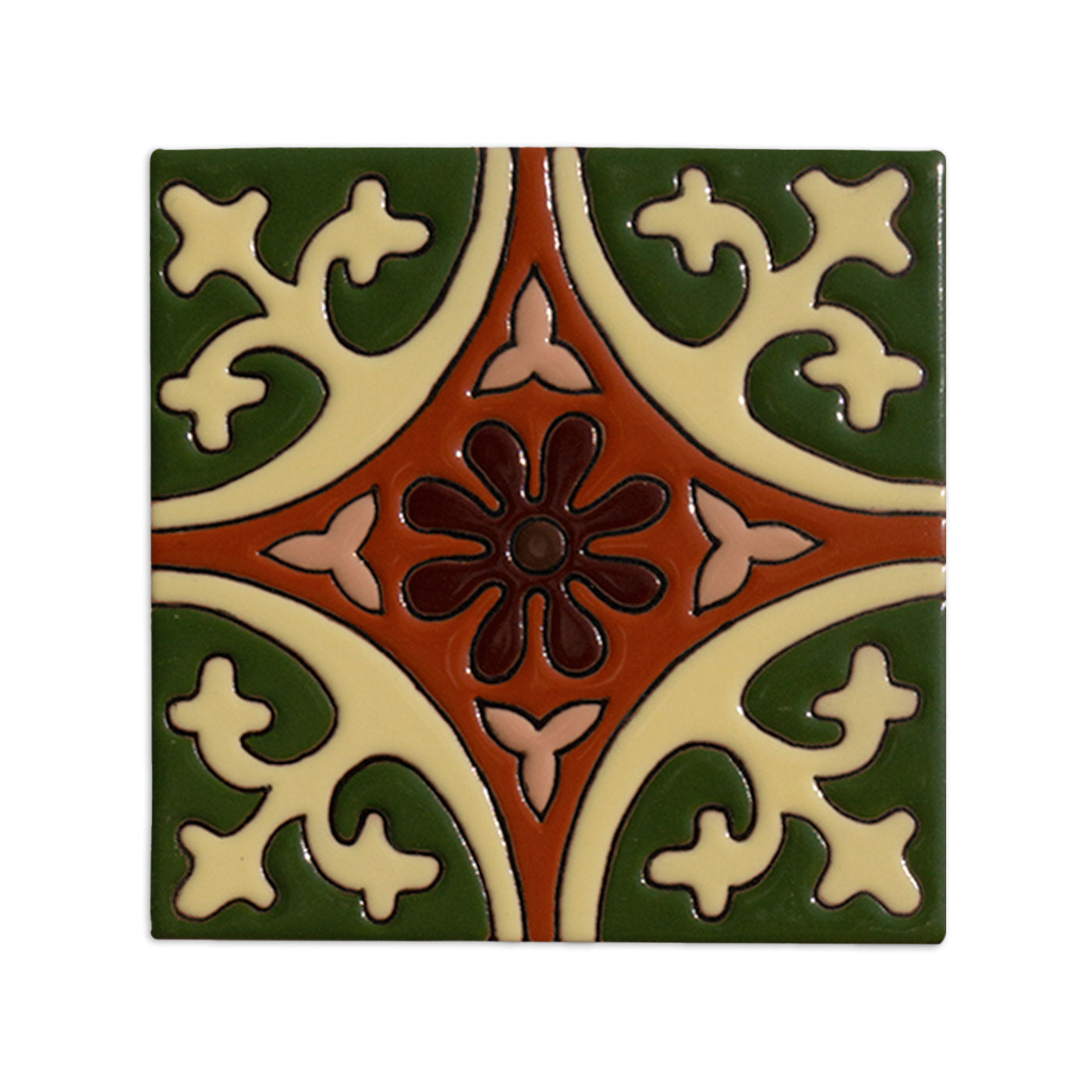 Relief Maya Tile 6"x6" – Artisan Textured Wall Tile | Clay Imports