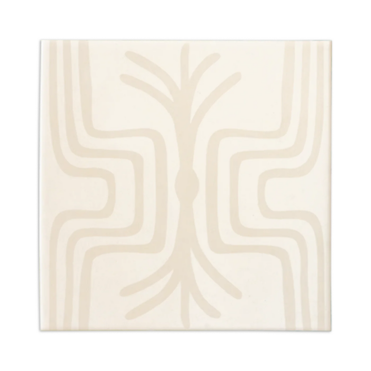 Square Pattern Fringe White Dew 8" by 8" Tile - Clay Imports Online Store