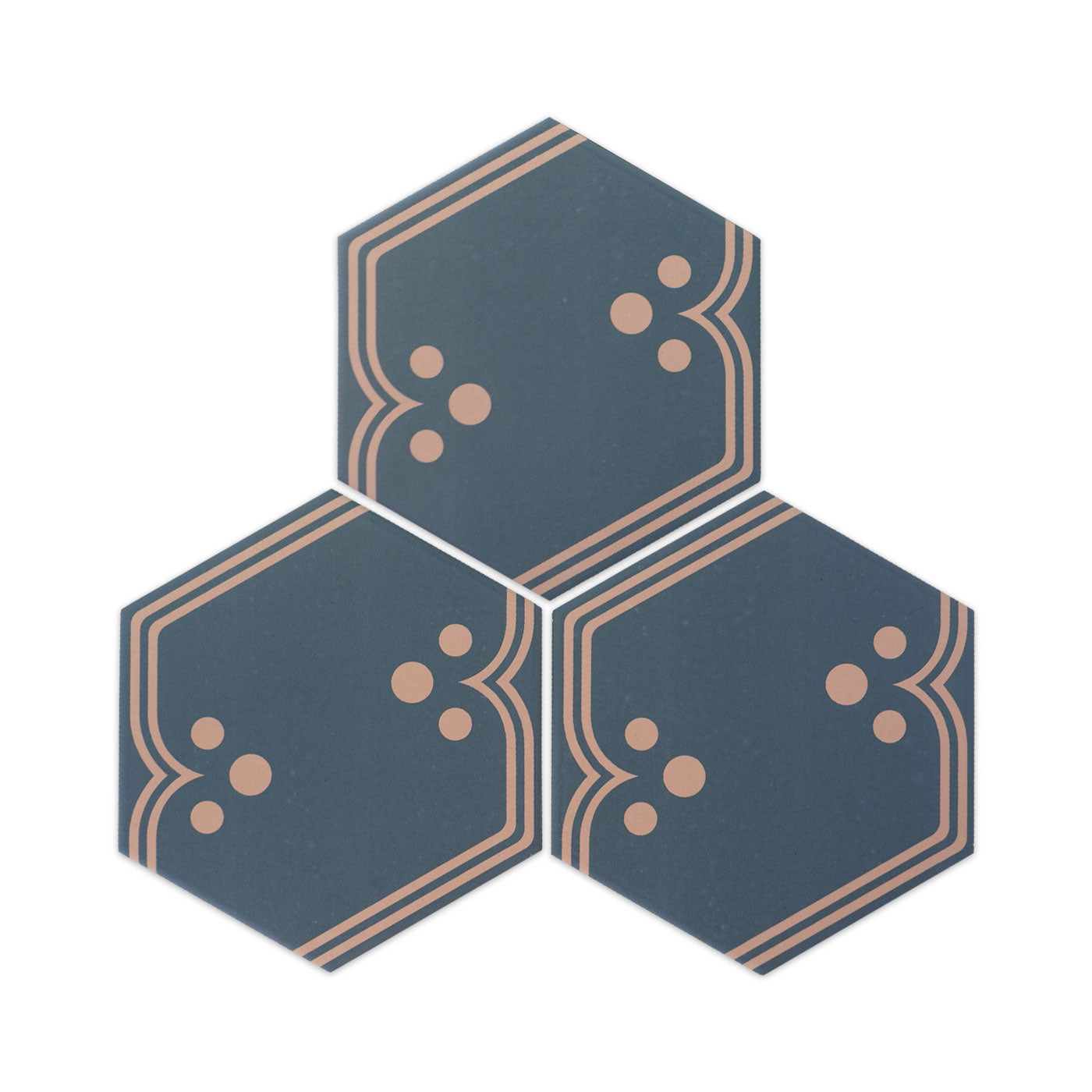 Unique Pattern Hexagon Tile - Pomelo Midnight Fresa 8" - Clay Imports ...