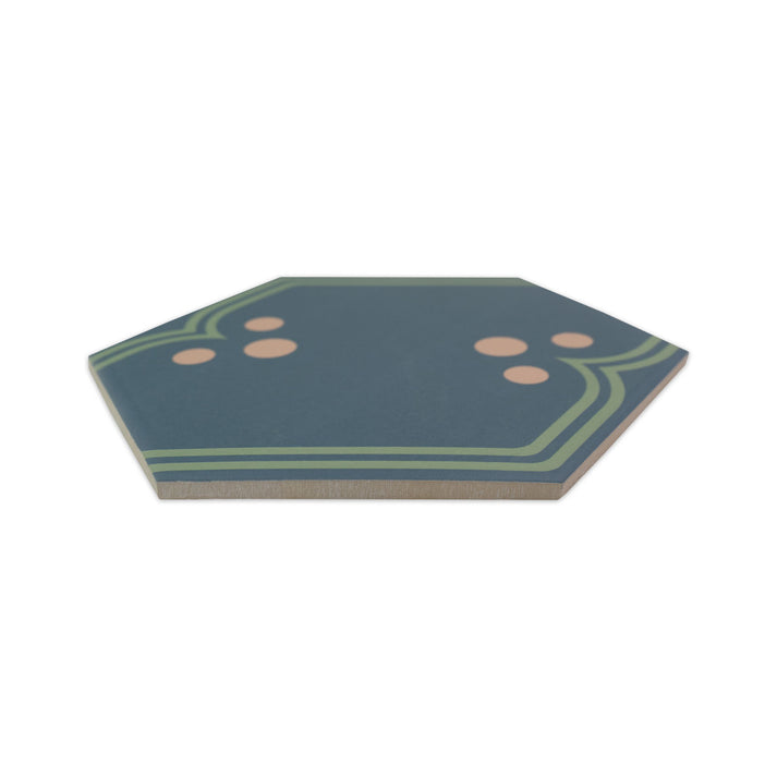 Unique Pattern Hexagon Tile - Pomelo Midnight Nopal 8" - Clay Imports ...