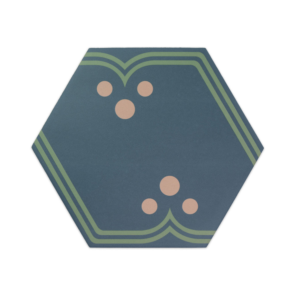 Unique Pattern Hexagon Tile - Pomelo Midnight Nopal 8" - Clay Imports ...
