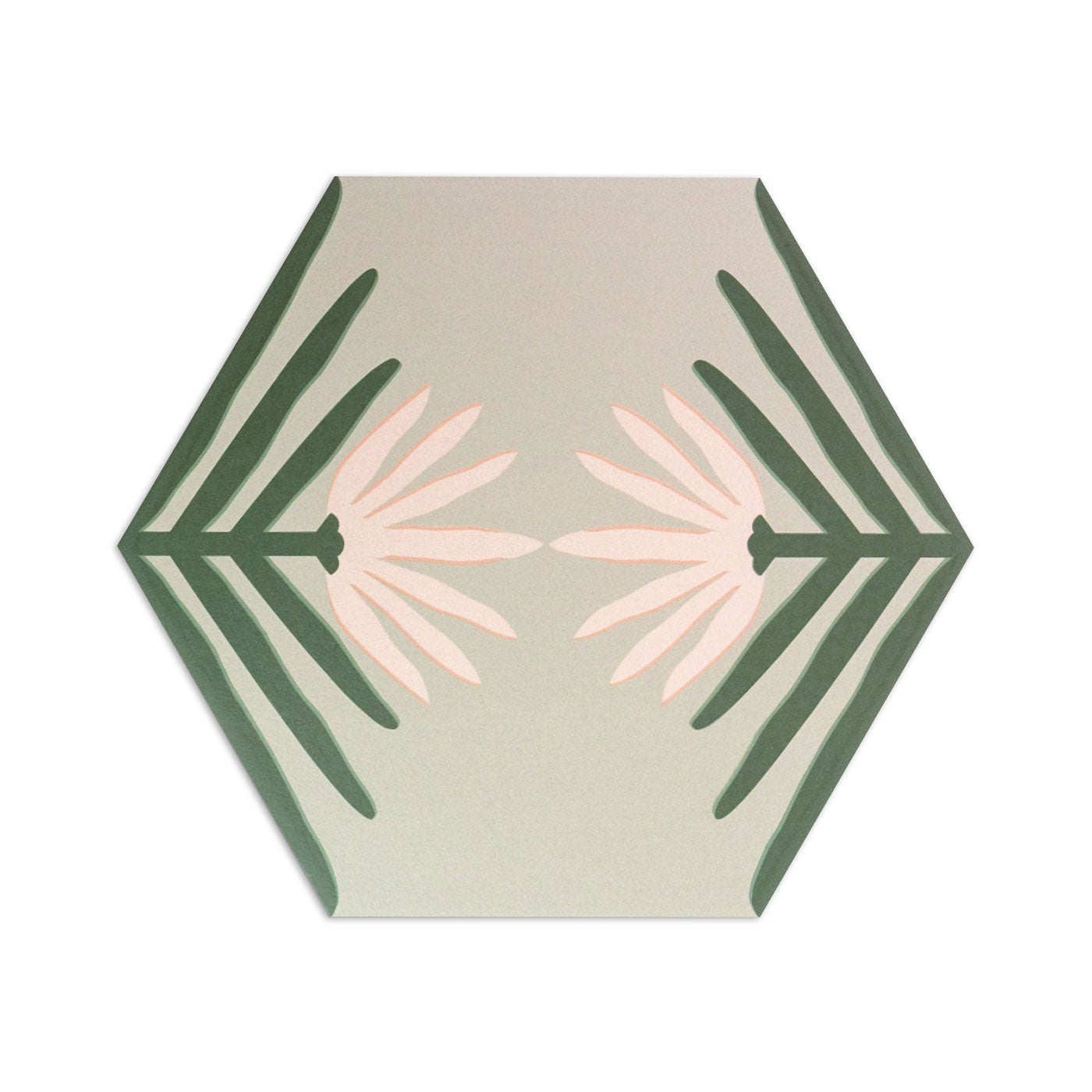 Lotus Tile – Peyote Green Hex | Botanical Tile | Clay Imports