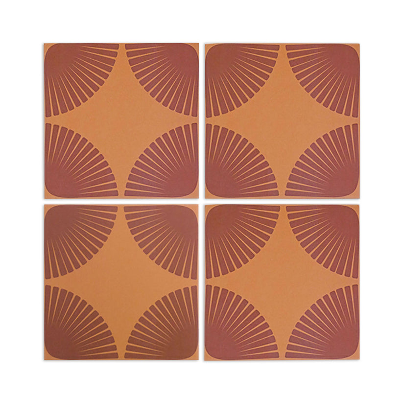Petal Papaya Rosewood Tile 8" x 8" - Clay Imports Store