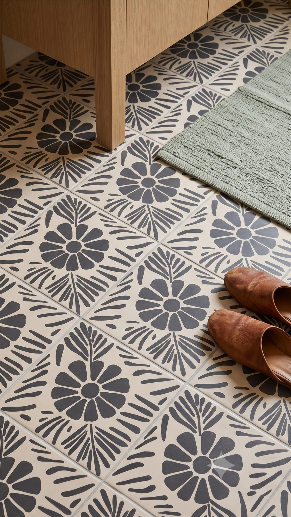 Freno Vocho Pitch Black Pattern Tile 8"x8" | Clay Imports