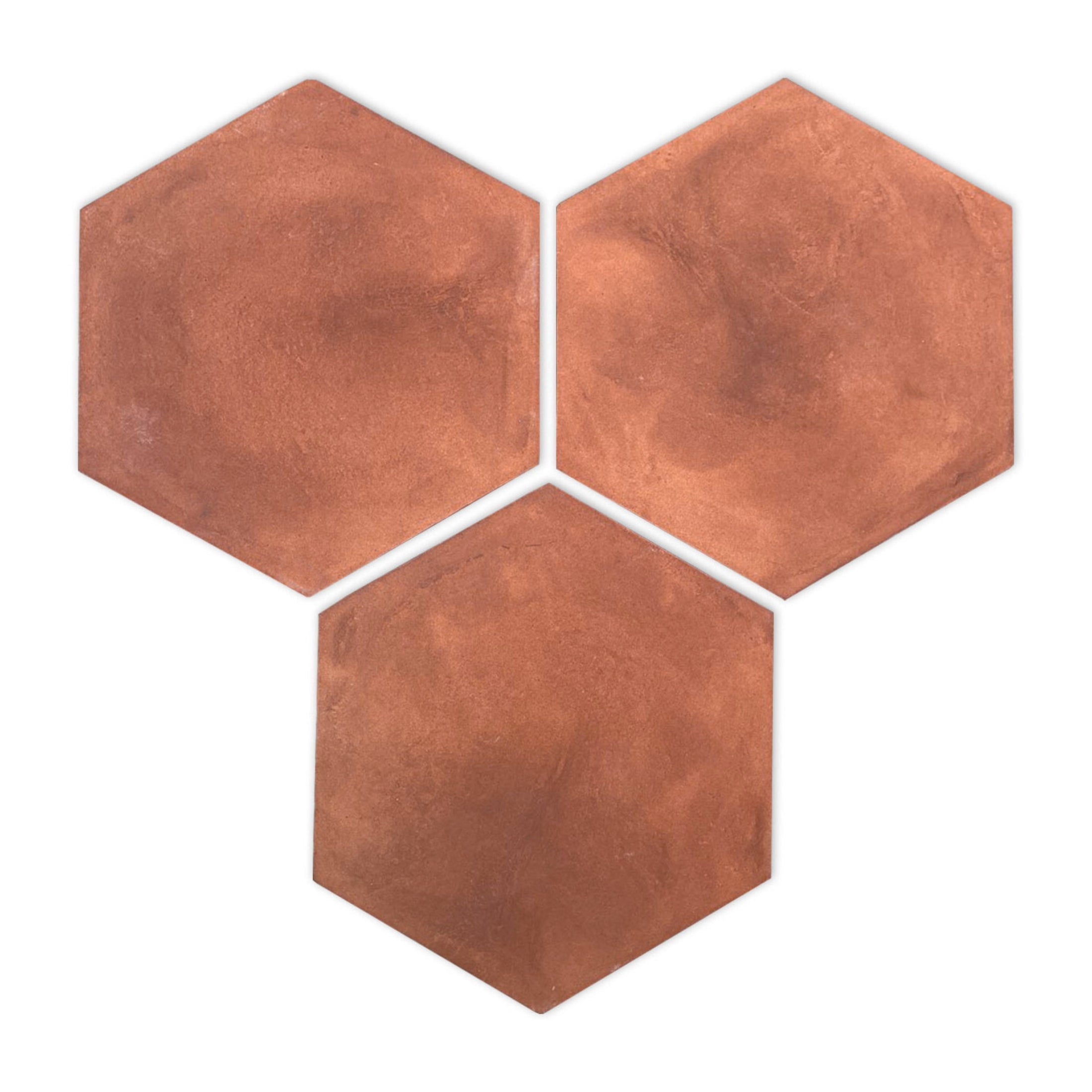 Cotto Umber Hexagon Tile – 8" Matte Brown Clay Tile | Clay Imports