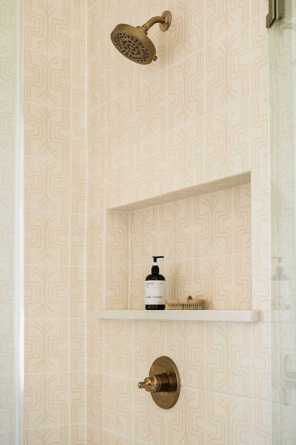 Square Pattern Fringe White Dew 8" by 8" Tile - Clay Imports Online Store