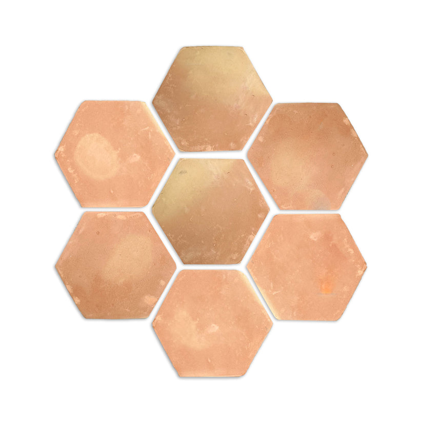 Hexagon 4" – Smooth Matte Sealed Saltillo Tile | Clay Imports