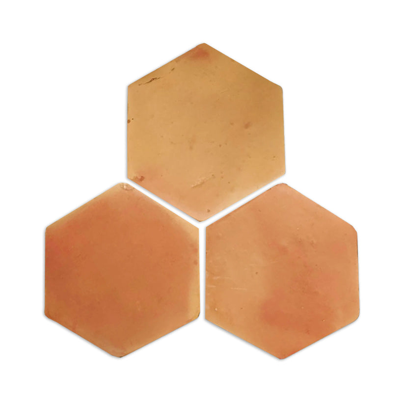 Hexagon 6" – Satin Sealed Terracotta Tiles | Clay Imports