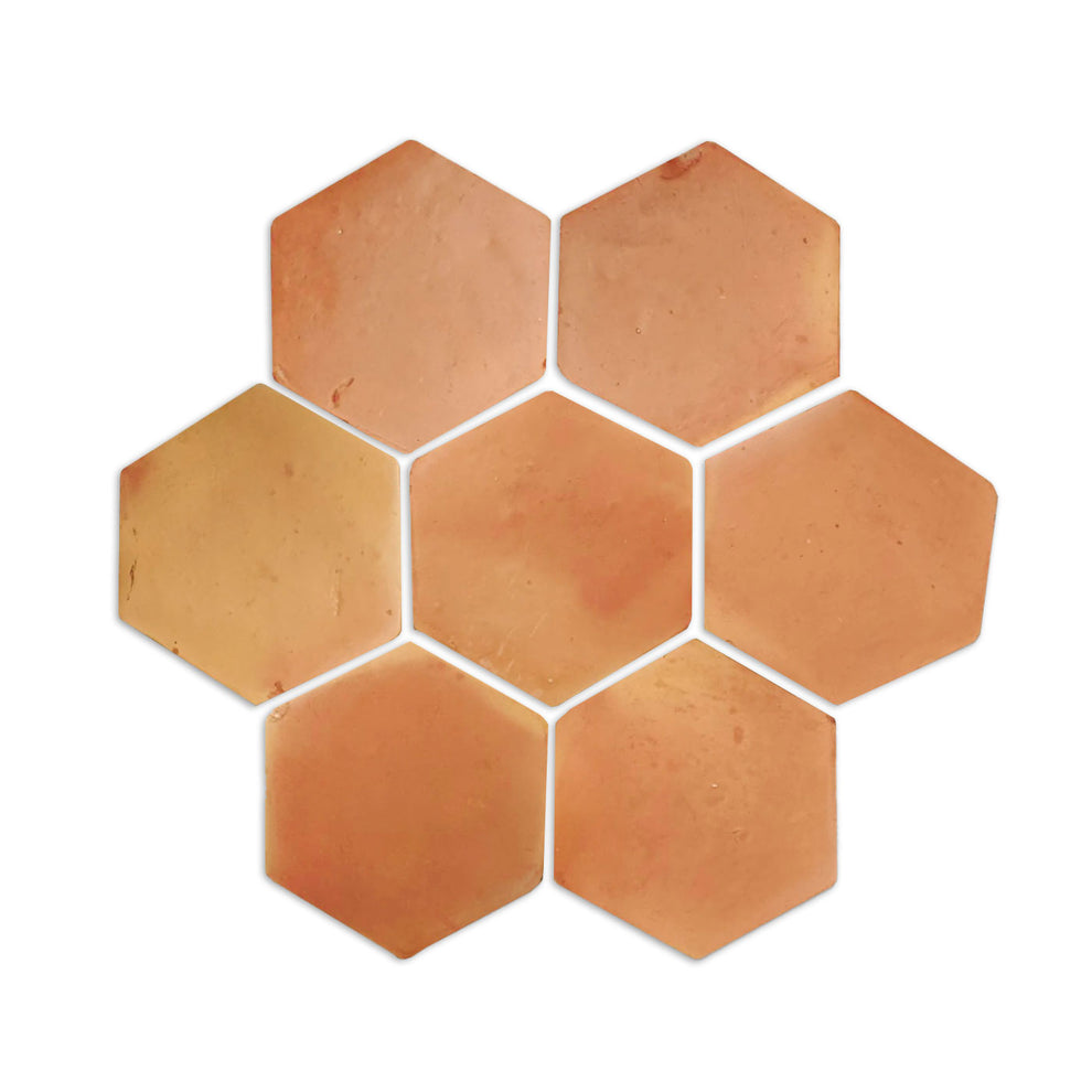 Hexagon 6" – Satin Sealed Terracotta Tiles | Clay Imports