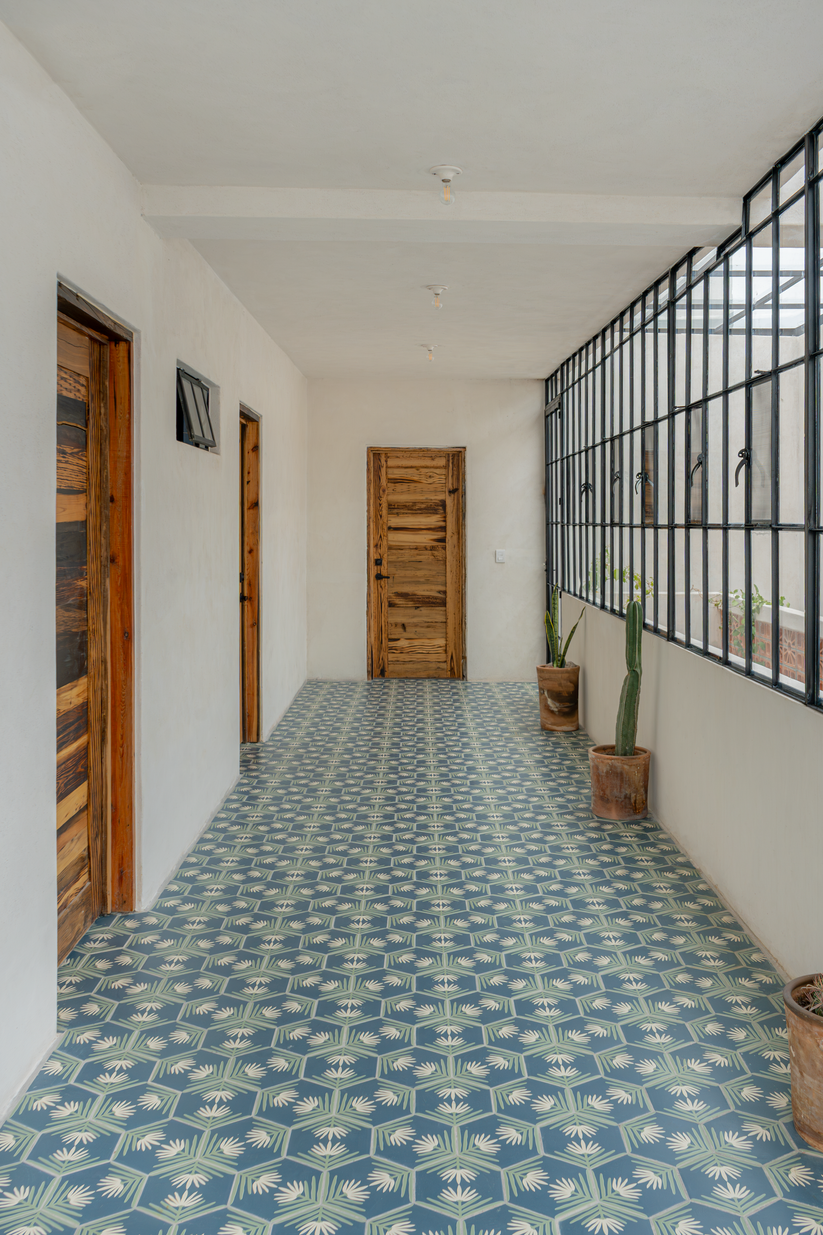 Lotus Tile – Midnight Blue Hex | Floral Hand-Painted Tile | Clay Imports