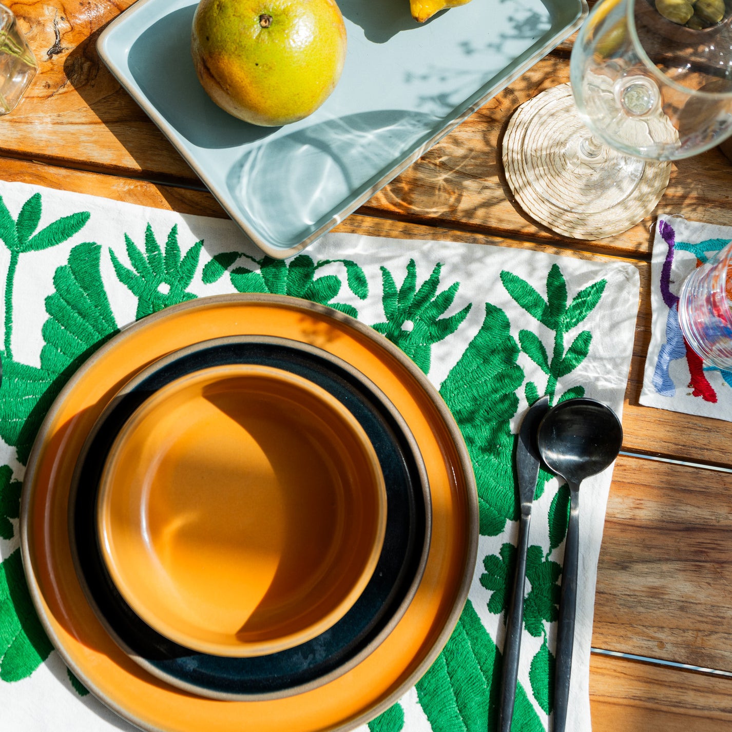 Otomí Embroidered Placemat – Clay Imports