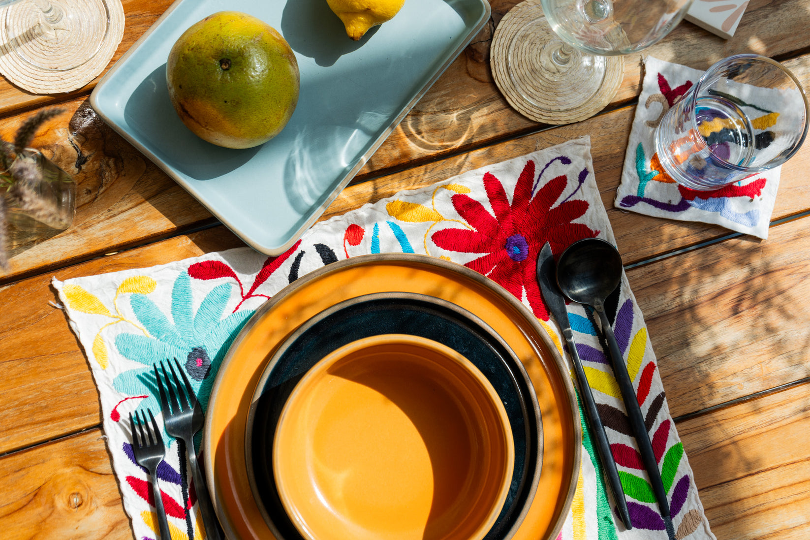 Otomí Embroidered Placemat – Clay Imports