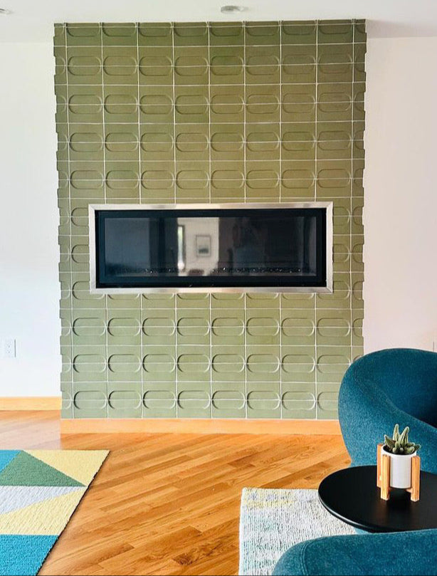 Oval Bomber Jacket 4"x8" l Dimensional Tile l Clay Tile l Low ...