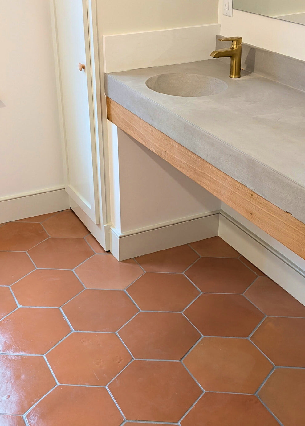 Hexagonal Tile - Pressed Terracotta Red Hexagon 12" - Clay Imports Store