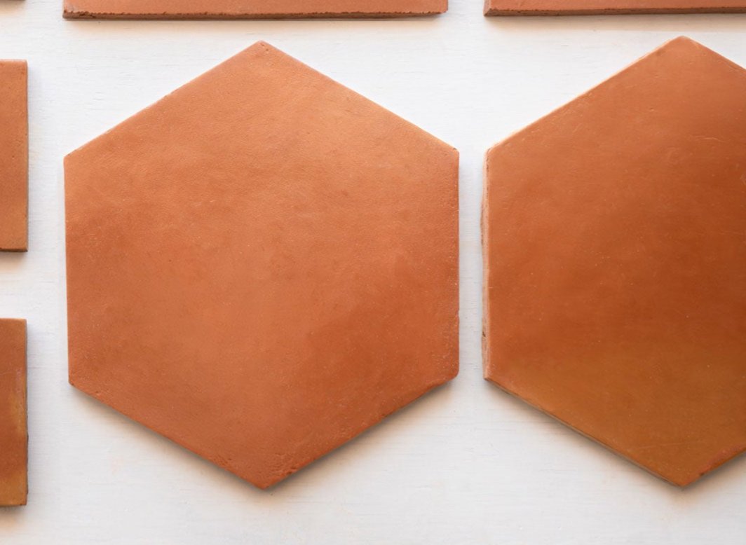 Hexagonal Tile - Pressed Terracotta Red Hexagon 12" - Clay Imports Store